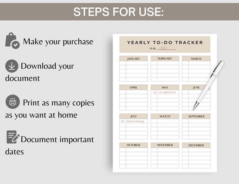 Important Dates Tracker Printable Bundle (PDF) - Etsy