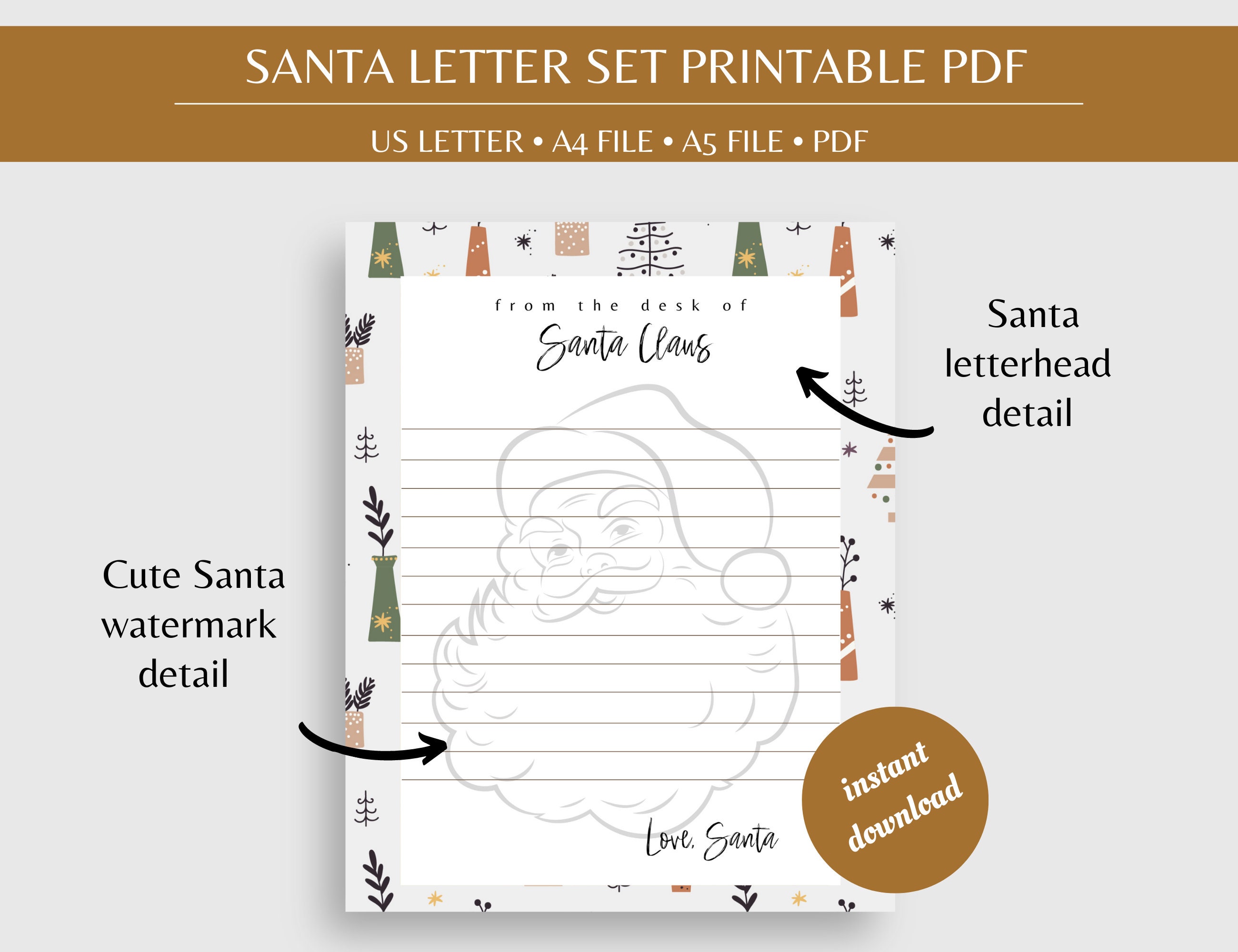 Carta de Santa Membrete de Santa Carta de Santa Cartas de - Etsy España