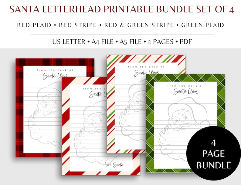 Santa Letter, Santa Letterhead, Letter From Santa, Santa Letters, Santa ...