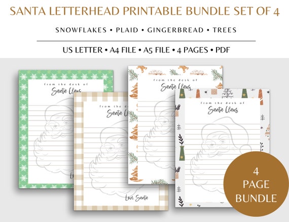 Santa Letter Santa Letterhead Letter From Santa Santa - Etsy
