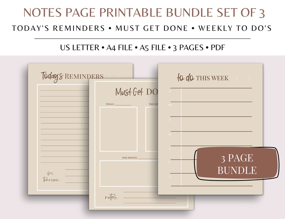 Notes Page Printable, Printable Notes Page, Notes Page Planner, Notes ...