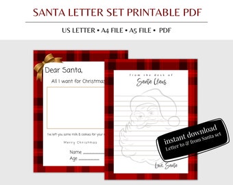 Dear Santa Letters to Santa Stationery Kit for Kids Santa - Etsy