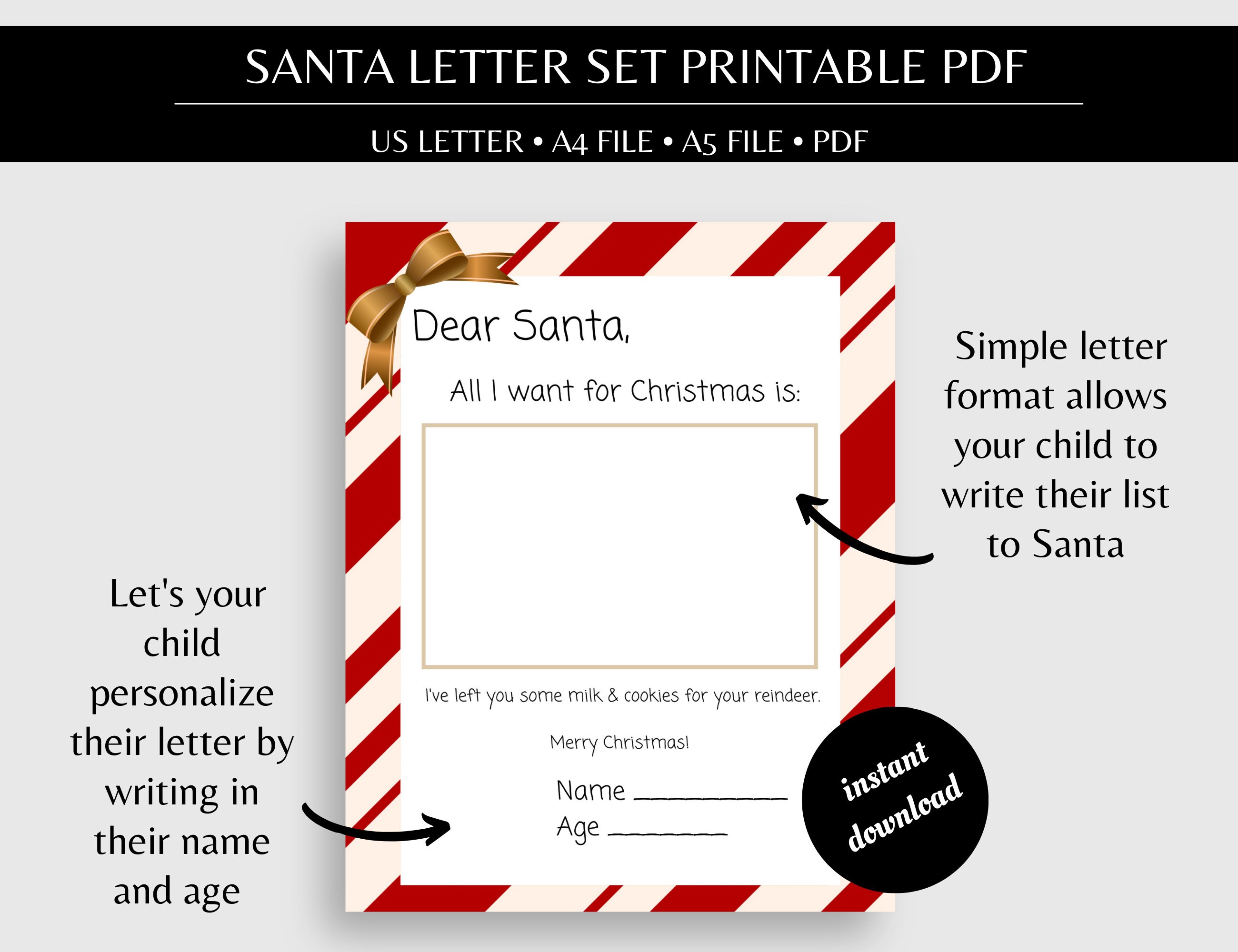 Santa Letter, Santa Letterhead, Letter From Santa, Santa Letters, Santa ...
