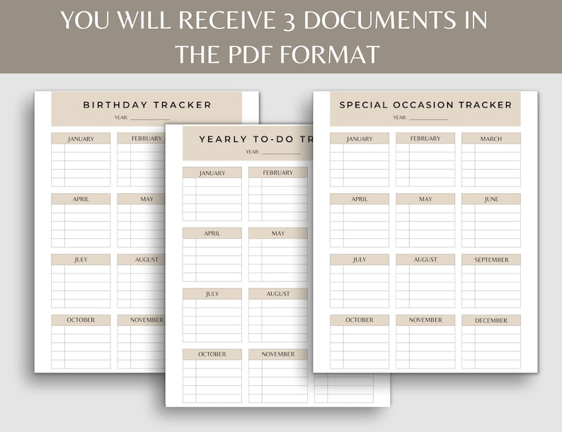 Important Dates Tracker Printable Bundle (PDF) - Etsy