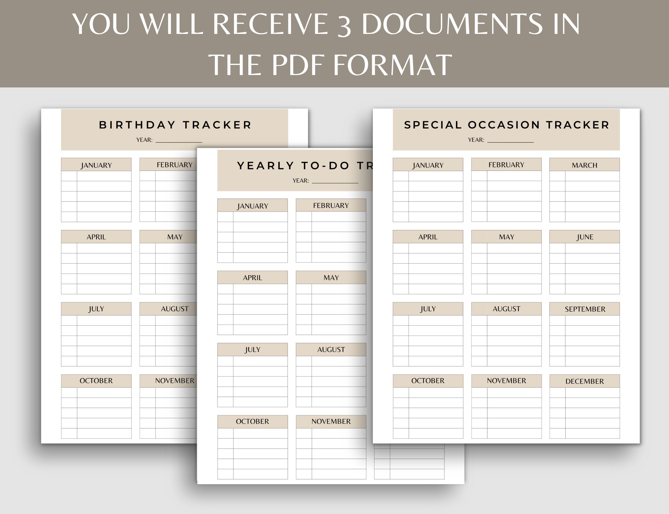 Birthday Tracker List, Birthday Log, Important Dates Printable, Yearly ...