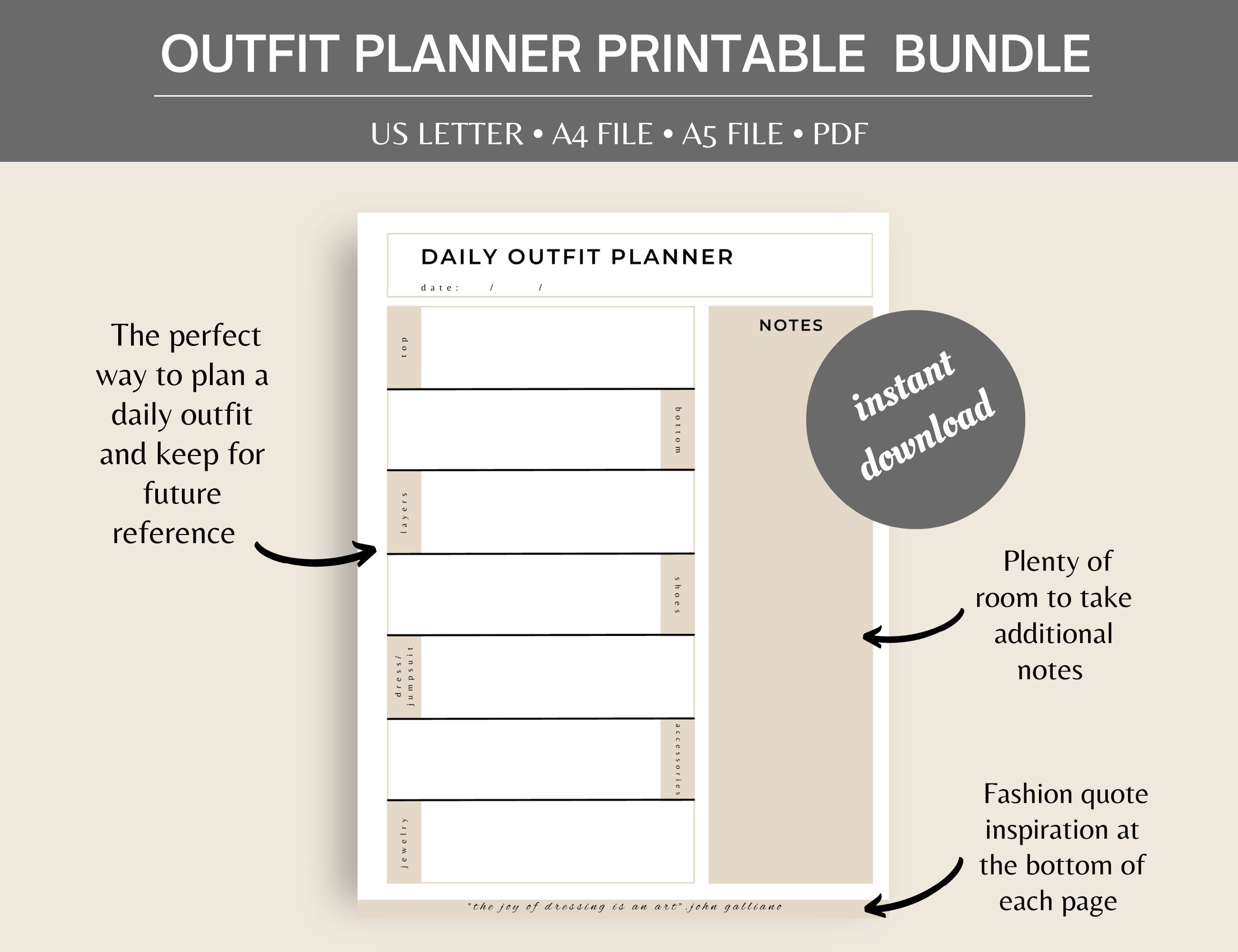 Capsule Wardrobe Outfit Planner, Outfit Planner, Wardrobe Planner ...