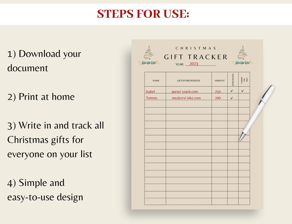 Christmas Card Tracker, Christmas Card List, Holiday Card Planner ...