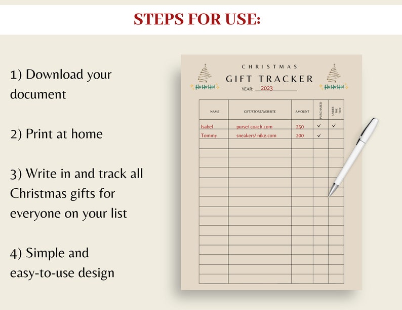 Christmas Card Tracker, Christmas Card List, Holiday Card Planner ...