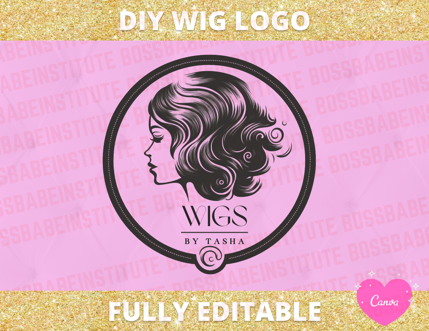 DIY Wig Logo Design, Boutique Beauty Logo Design Template, Hair Logo ...