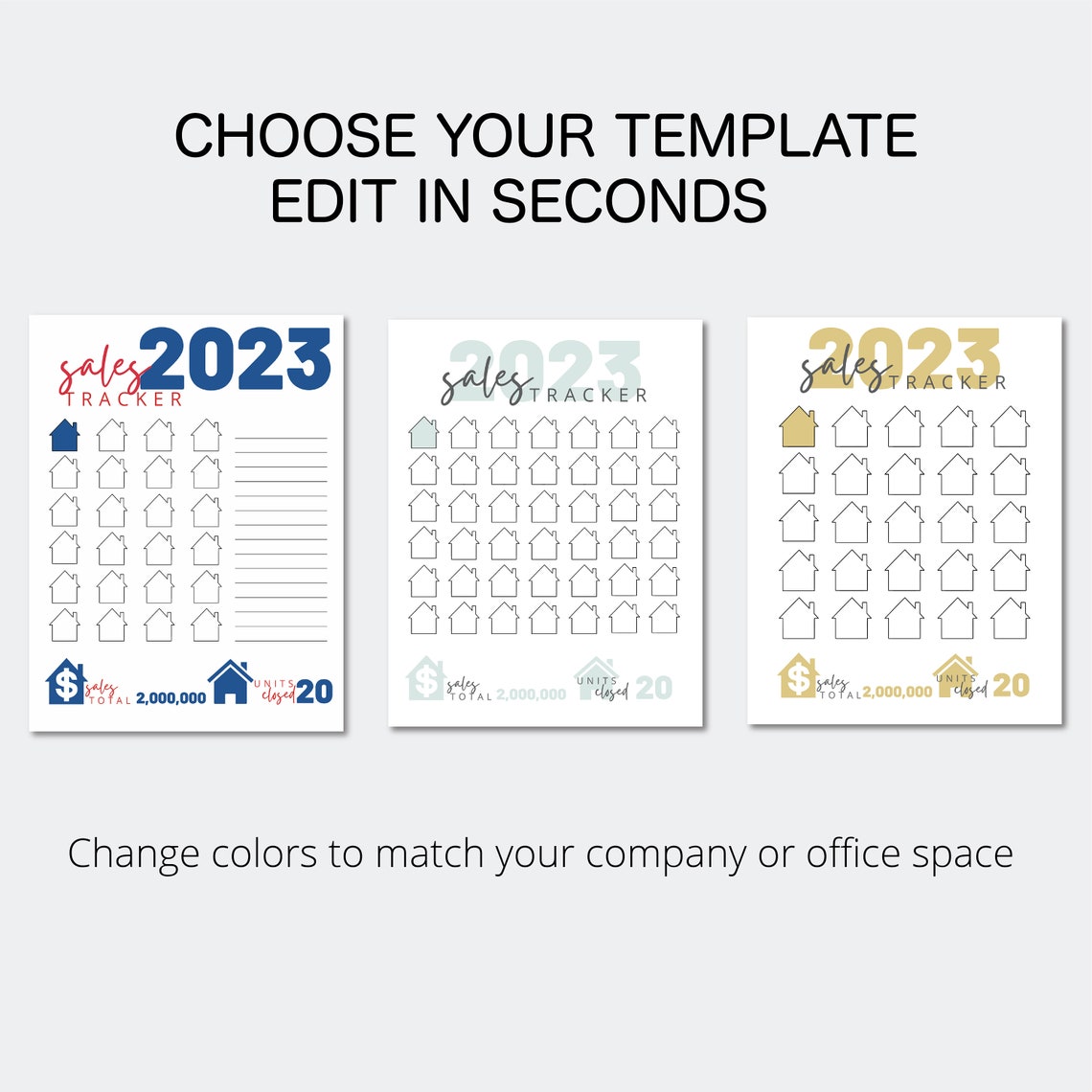 Real Estate Goal Chart Template Real Estate Goal Tracker - Etsy