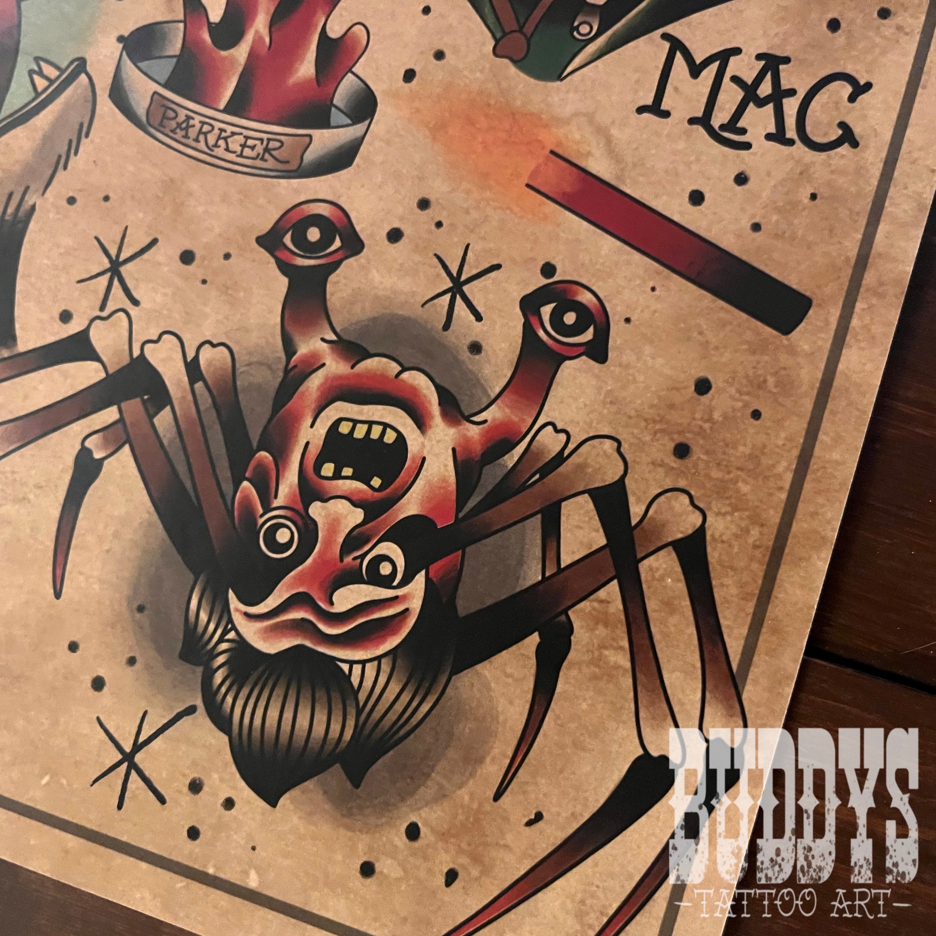 The Thing Movie Inspired Traditional Americana Horror Tattoo Flash ...