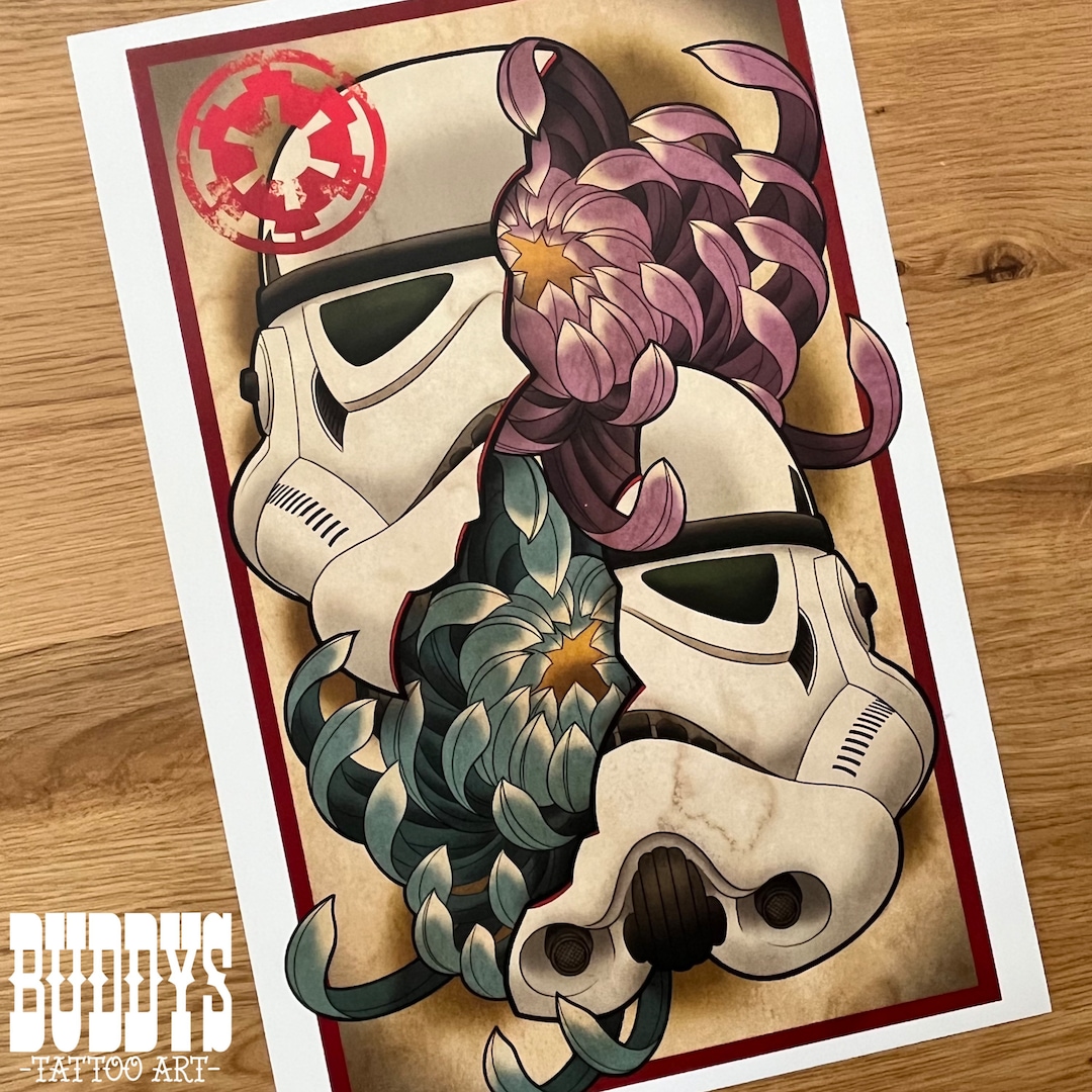 Star Wars Stormtrooper Inspired Japanese Style Tattoo Art Print - Etsy