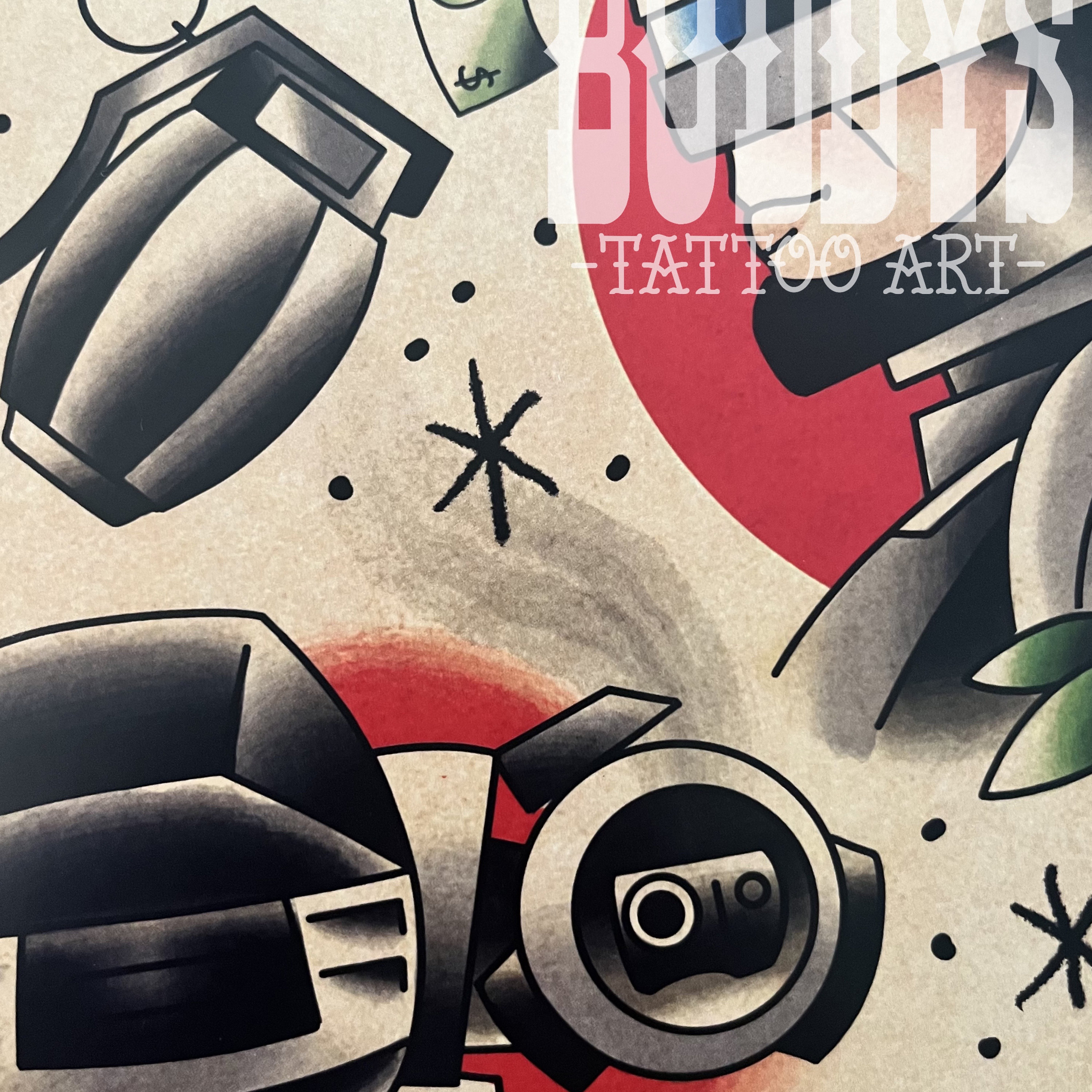 Robocop American Traditional Tattoo Flash Sheet - Etsy