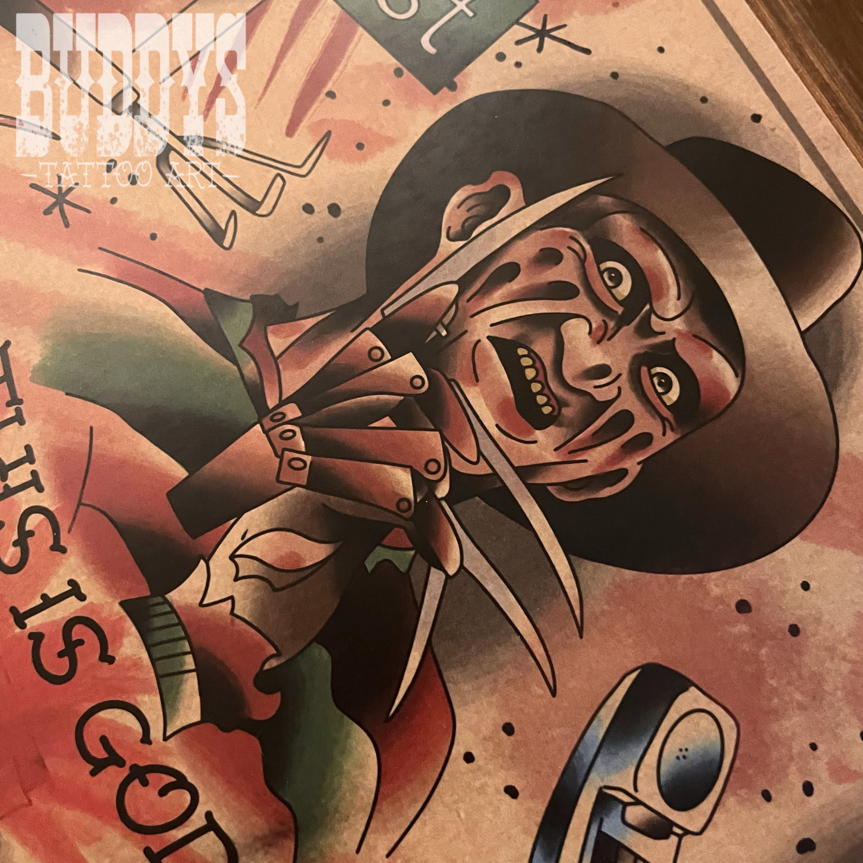 Nightmare on Elm Street Traditional Americana Tattoo Flash Sheet - Etsy