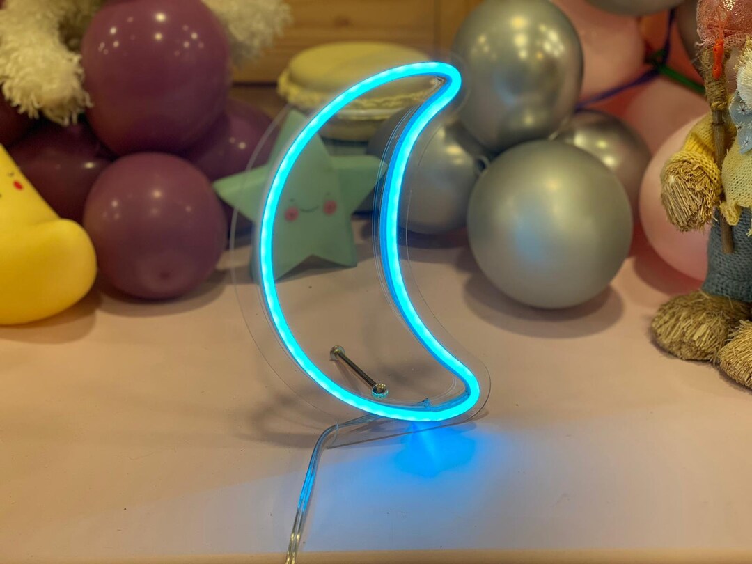 Moon Desk Lamp Personalized Neon Light Modern Table Lamp - Etsy