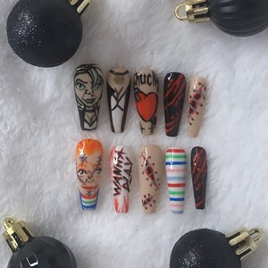Bride of Chucky Inspired Nails/ Press on Nails/ Custom Full Sets ...