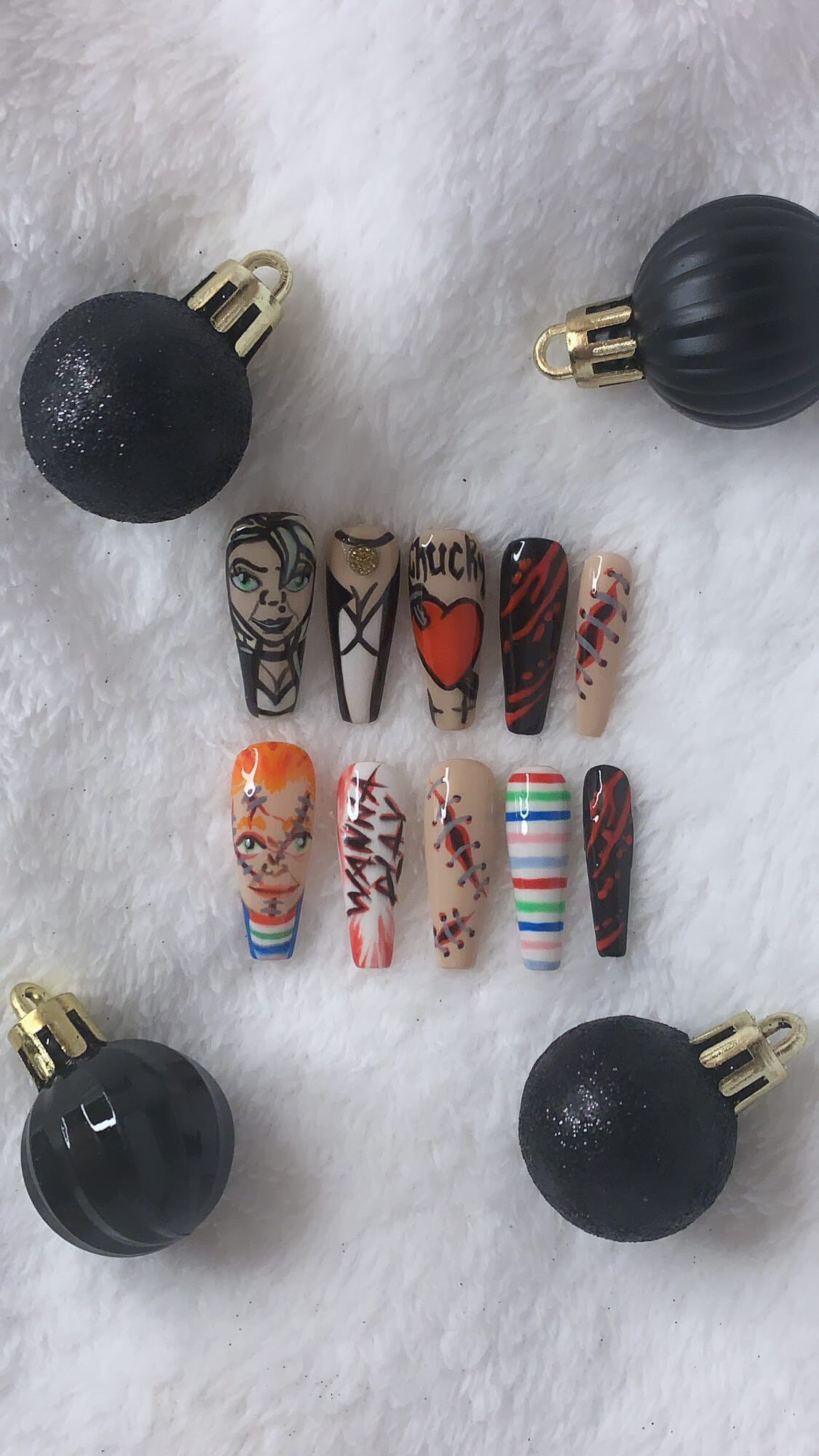 Bride of Chucky Inspired Nails/ Press on Nails/ Custom Full Sets ...