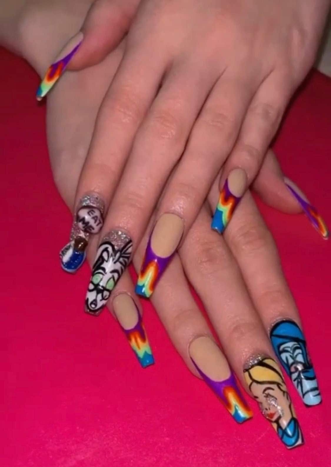 Alice In Wonderland Nail Designs