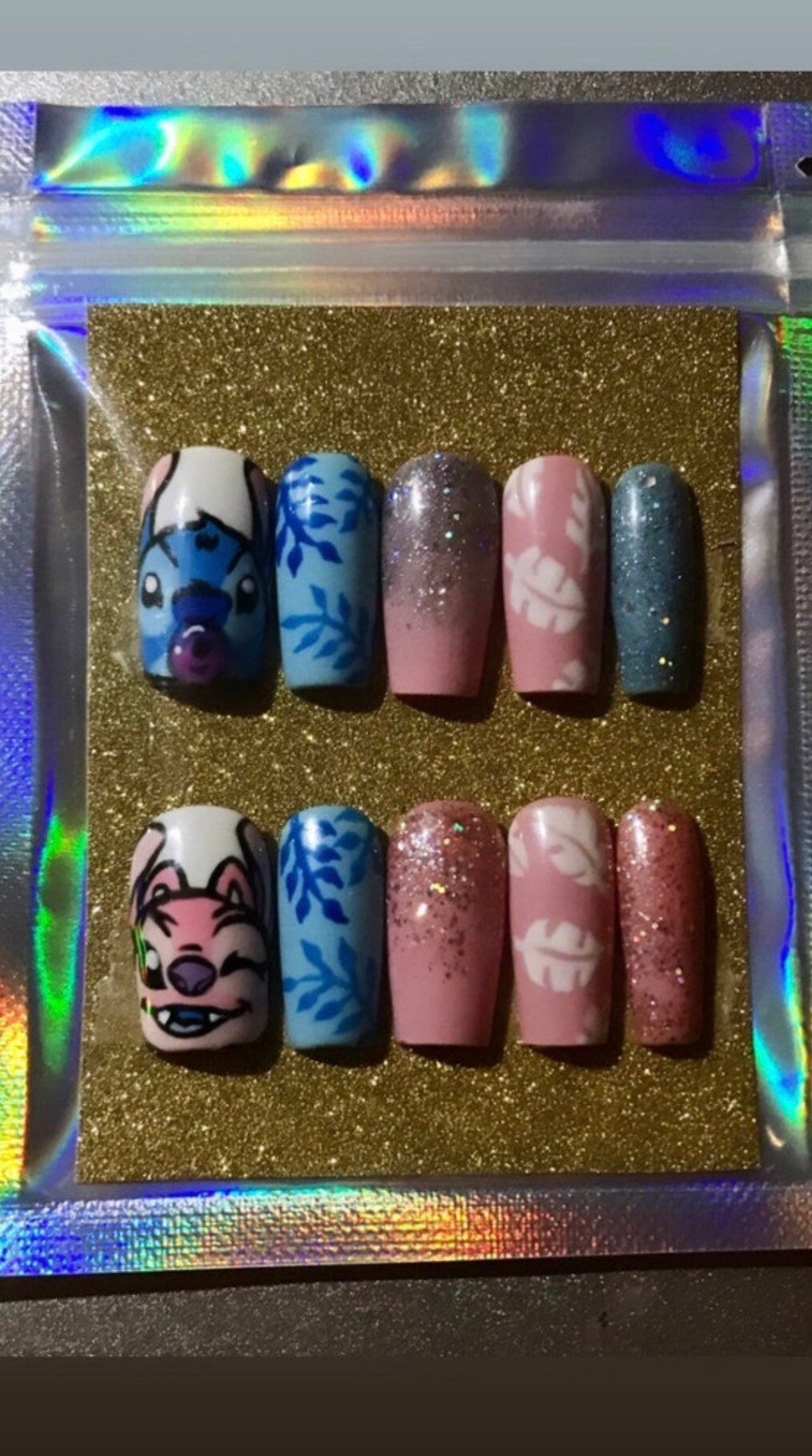 Lilo and Stitch Nails/ Stitch and Angel/ Disney Nails/ Press on Nails ...