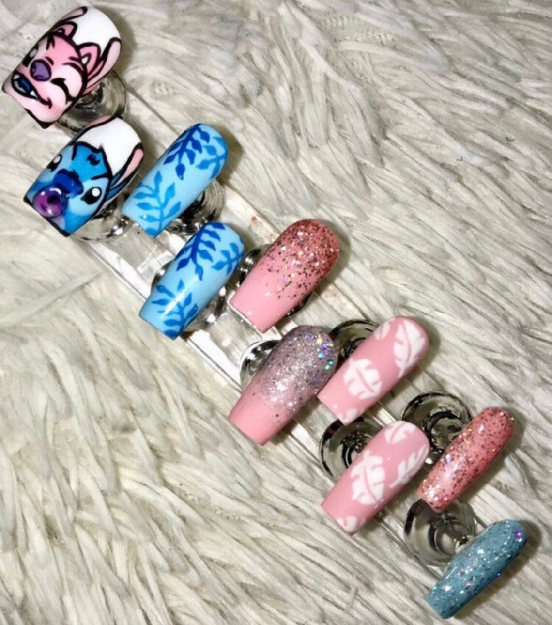 Lilo and Stitch Nails/ Stitch and Angel/ Disney Nails/ Press - Etsy