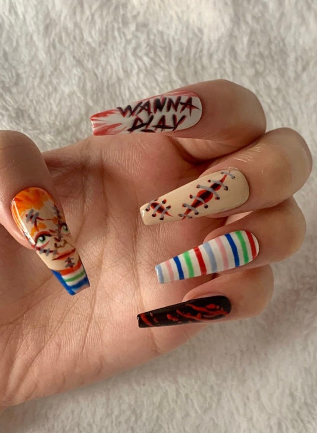 Bride of Chucky Inspired Nails/ Press on Nails/ Custom Full - Etsy