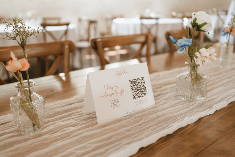 Camera QR Code Table Tent Scan Sign QR Event Card Wedding - Etsy