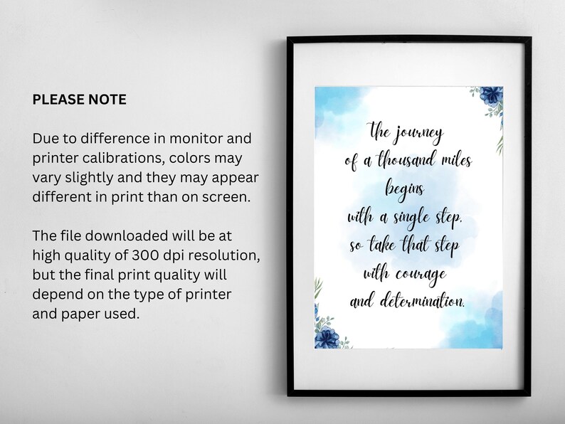 Courage & Determination Printable Inspirational Wall Decor Motivational ...