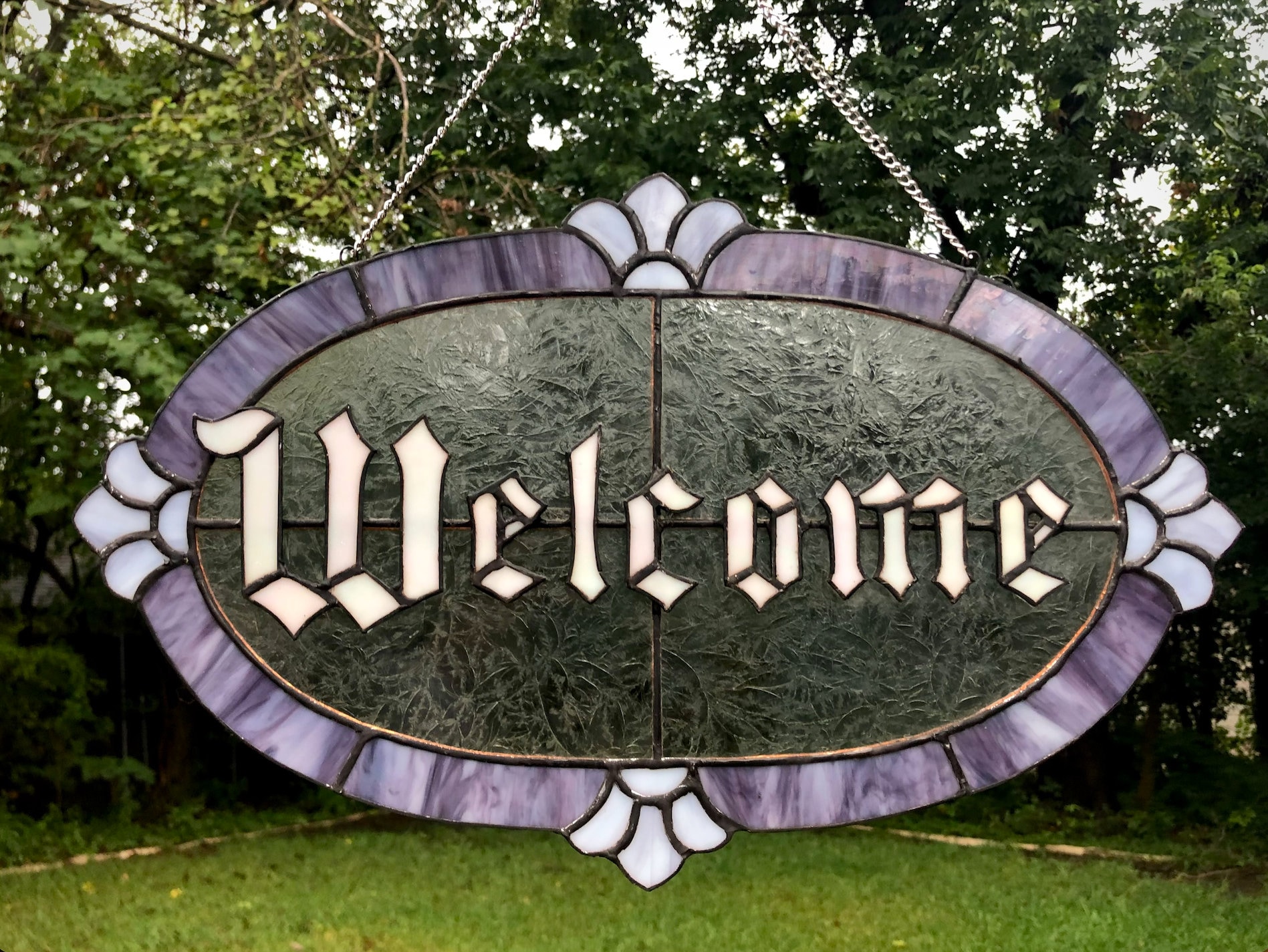 Stained Glass Suncatcher Welcome Sign - Etsy
