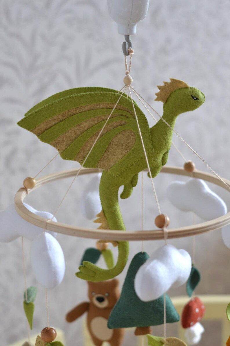 Dragon Baby Mobile: Fantasy Woodland Nursery Decor - Etsy