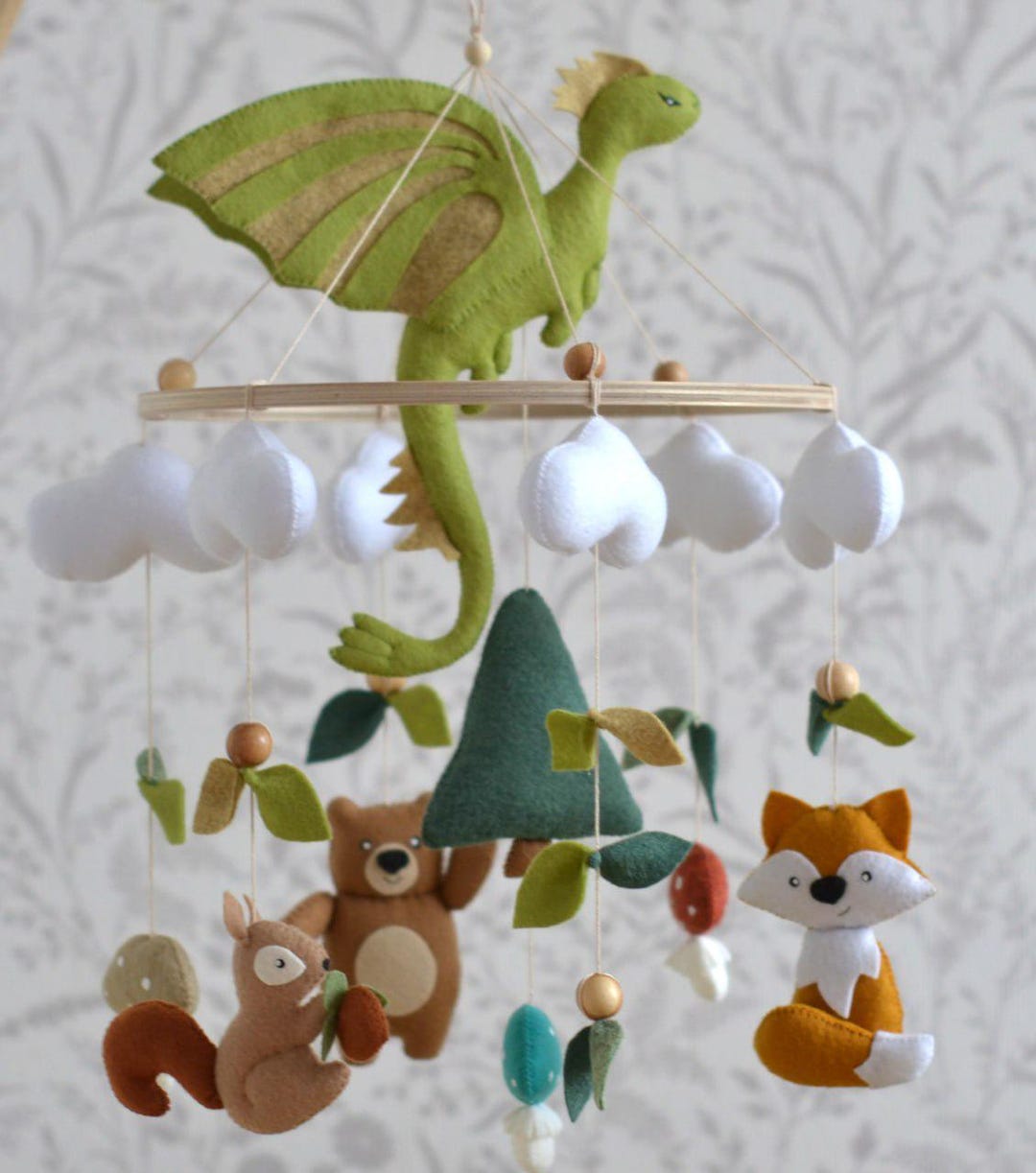 Dragon Baby Mobile: Fantasy Woodland Nursery Decor - Etsy