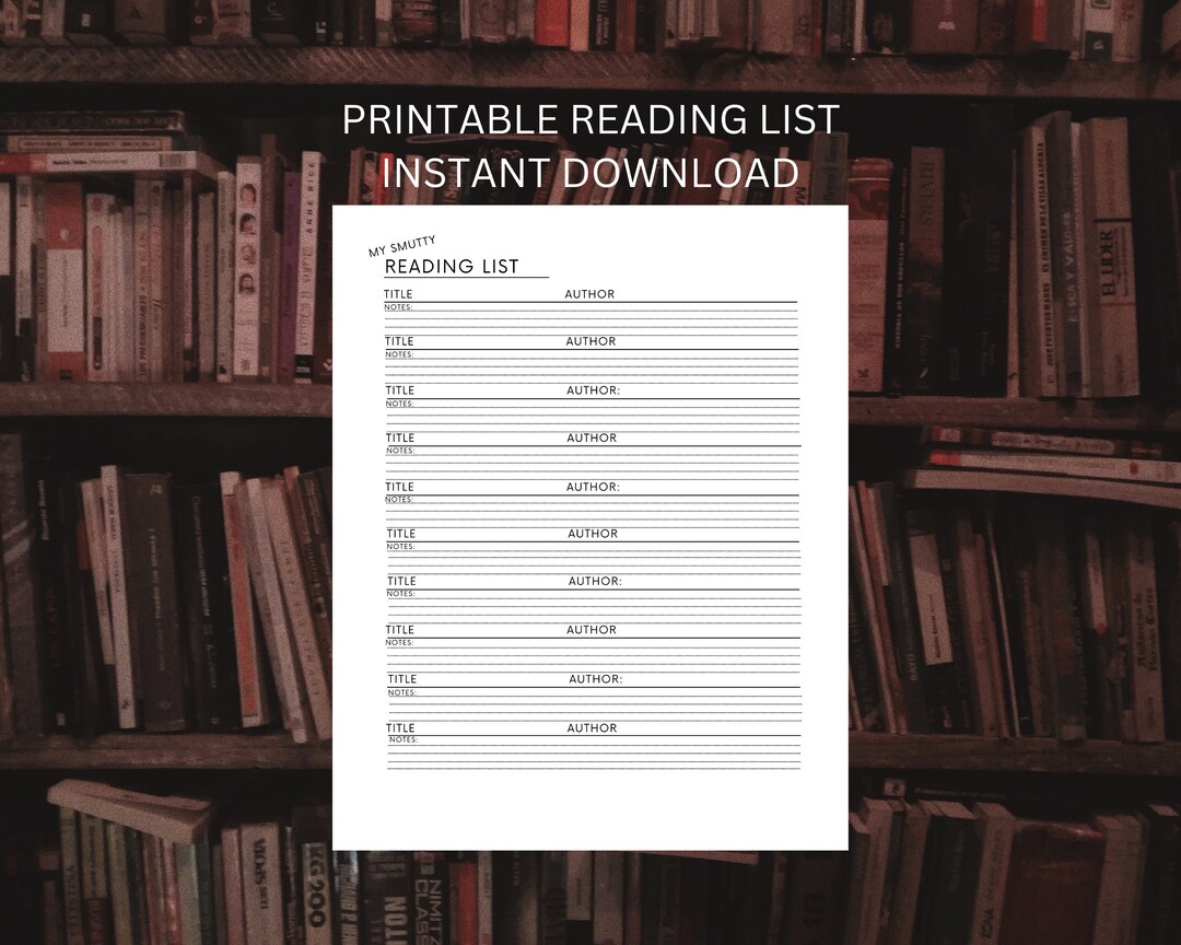 Reading List Printable, Reading Log, Reading Journal, Book Tracker ...