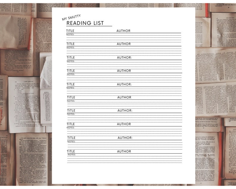 Reading List Printable, Reading Log, Reading Journal, Book Tracker ...