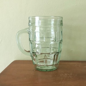 Small Glass Tankard Square Brick Design 225ml - Etsy UK