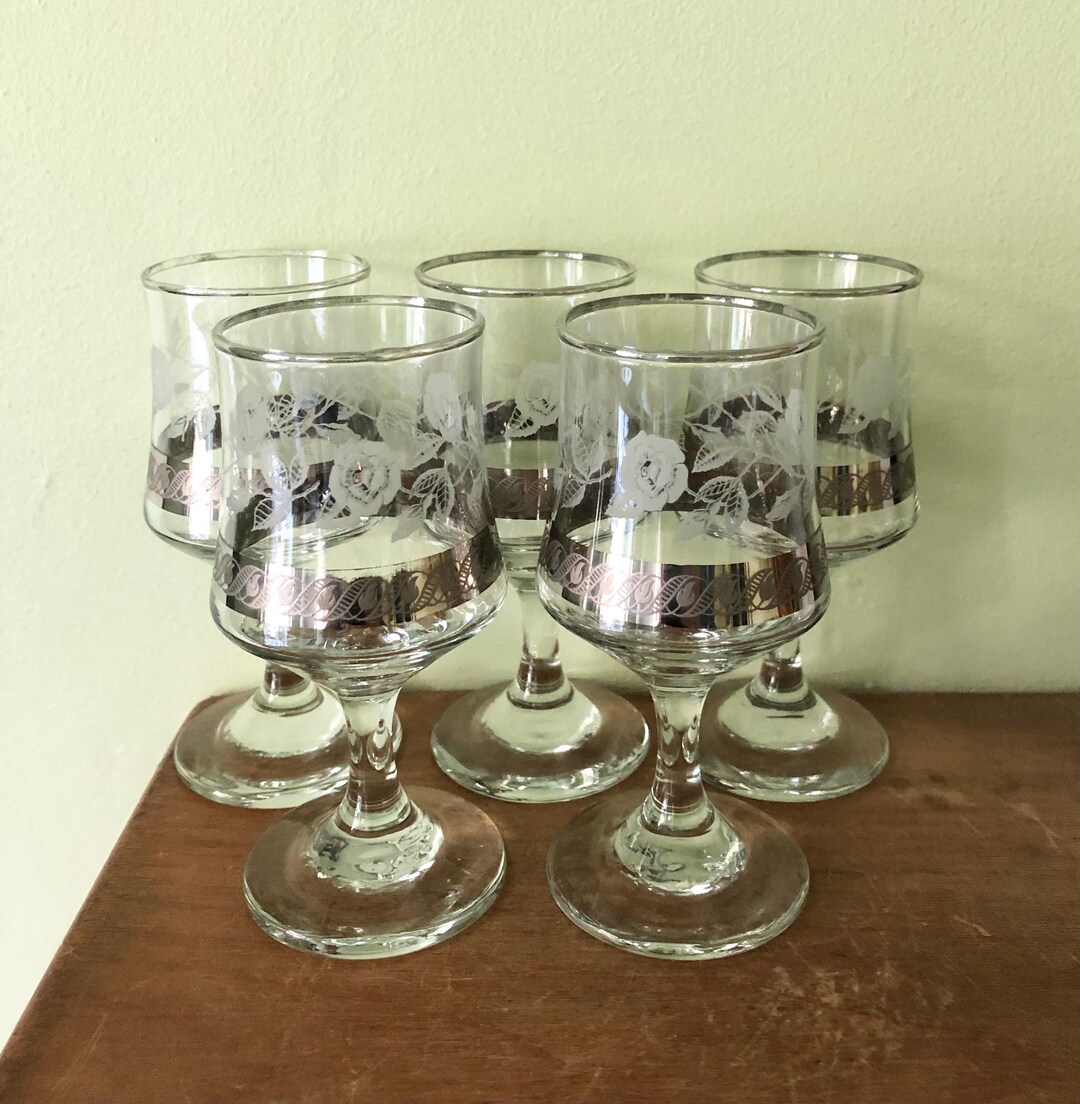 Dema of Chesterfield Silver Rose Sherry/liqueur Glasses X 5 - Etsy