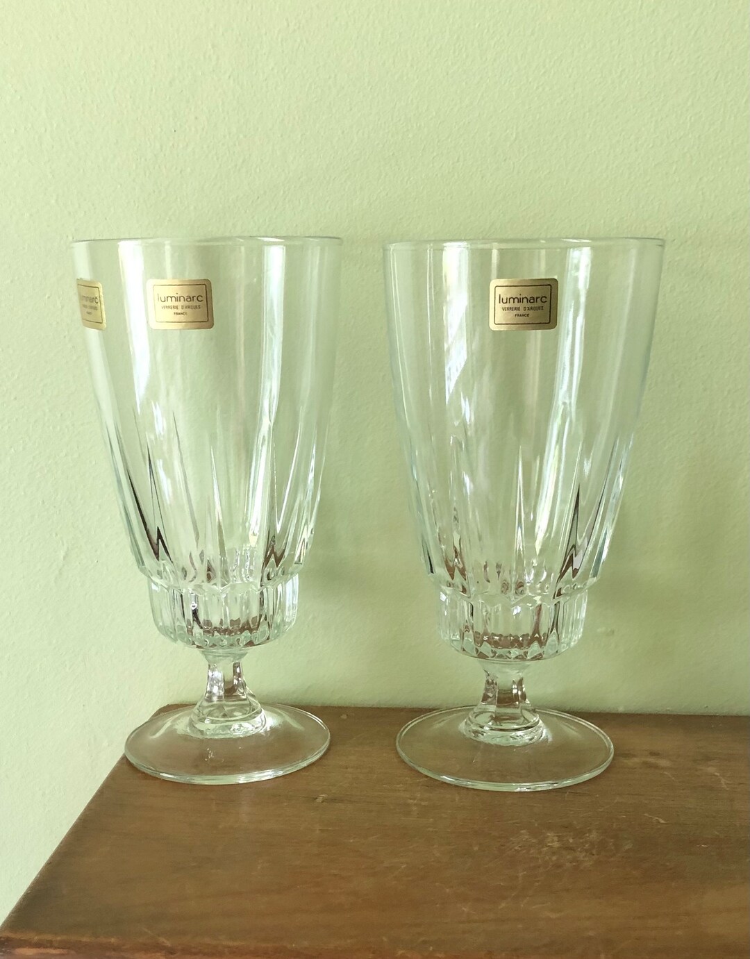 Luminarc Pair of Large Stemmed Glasses With Original Labels - Etsy