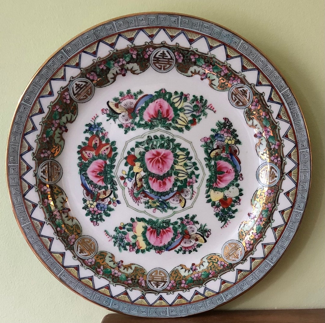 Decorative Floral Chinese Plate Hand Painted - Etsy