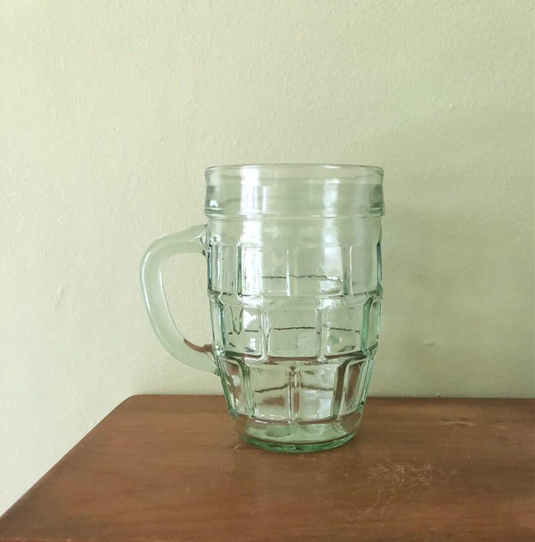 Small Glass Tankard Square Brick Design 225ml - Etsy UK