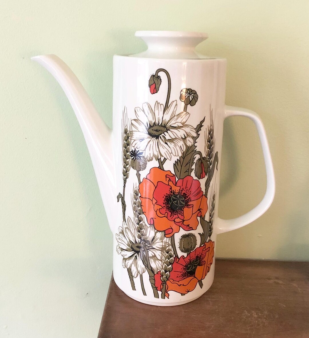 J&G Meakin | Coffee Pot | Studio | Poppy | 1973 - Etsy UK