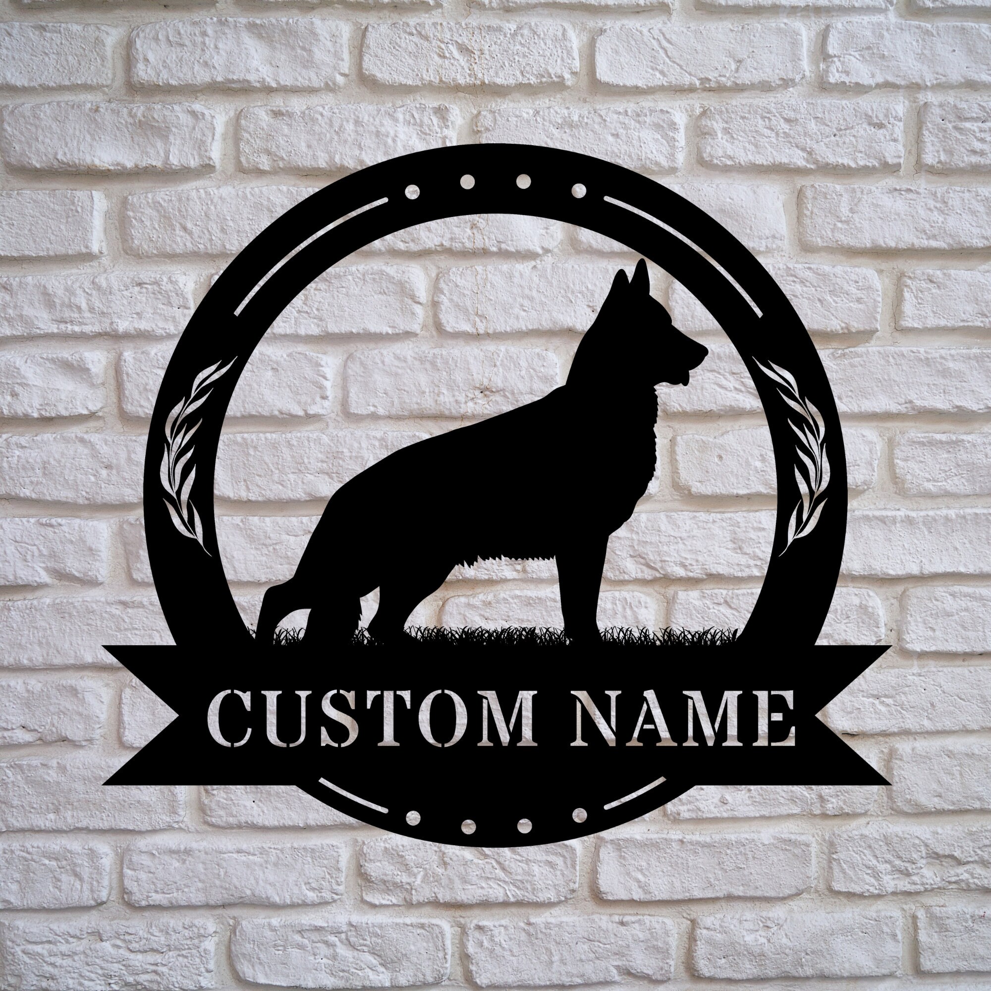 German Shepherd Sign Metal Wall Art Personalized Gifts for Dog Owners ...