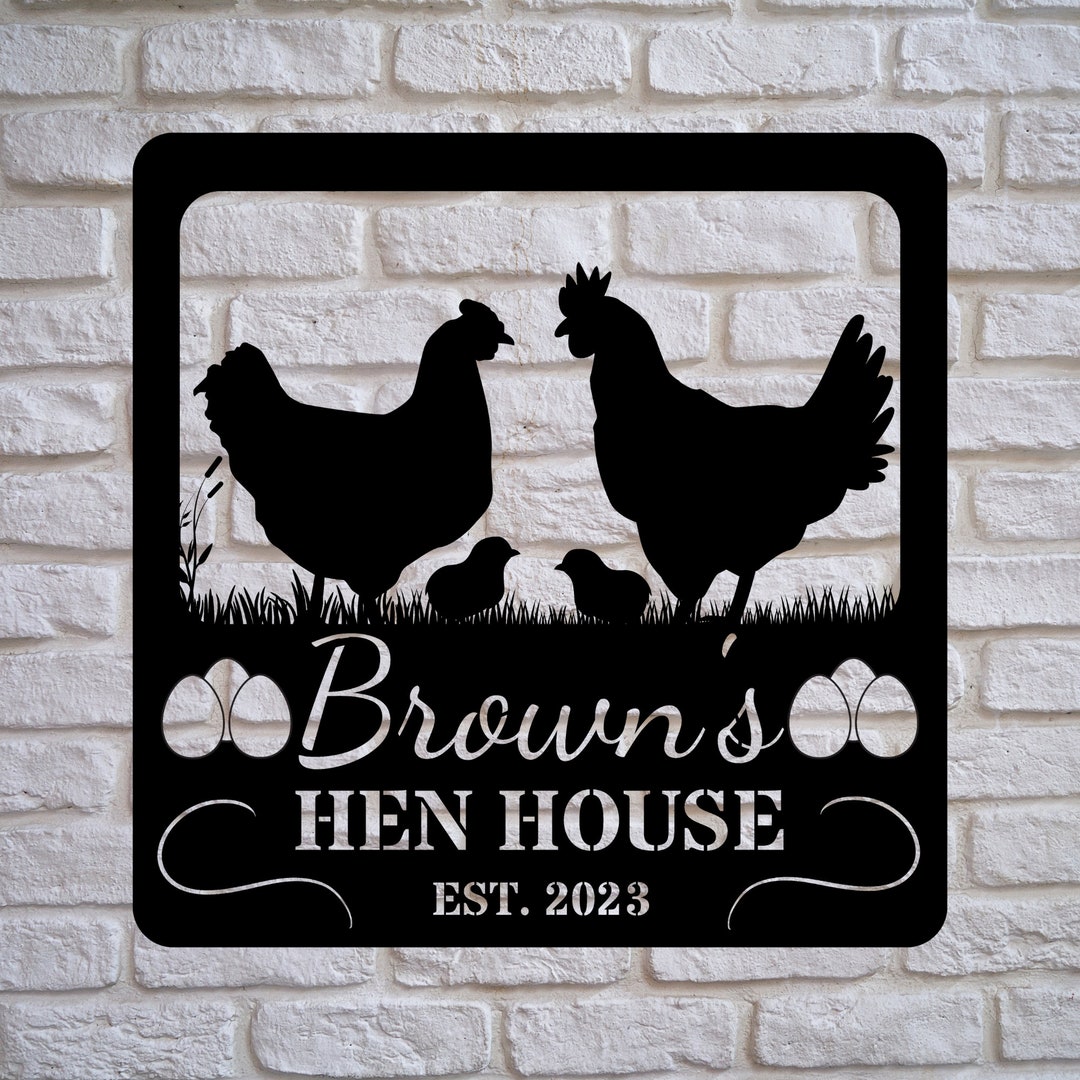 Chicken Coop Metal Sign, Hen House Metal Sign, Personalized Chicken ...