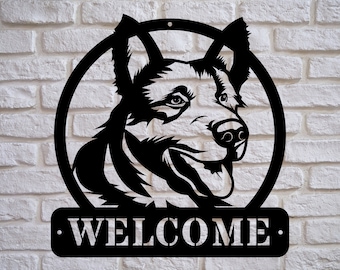 German Shepherd Welcome Sign - Etsy
