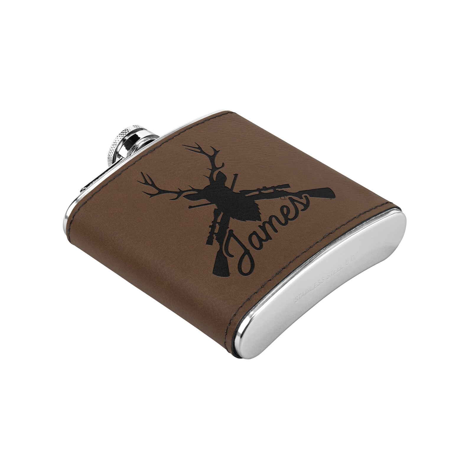 Personalized Hunting Gift, Flask for Men Who Love Hunting, Leather ...
