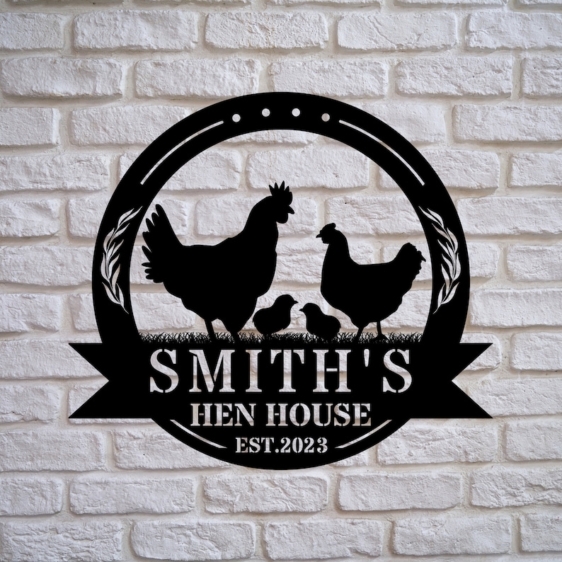 Personalized Chicken Coop Sign, Metal Sign, Hen House Sign, Chicken ...