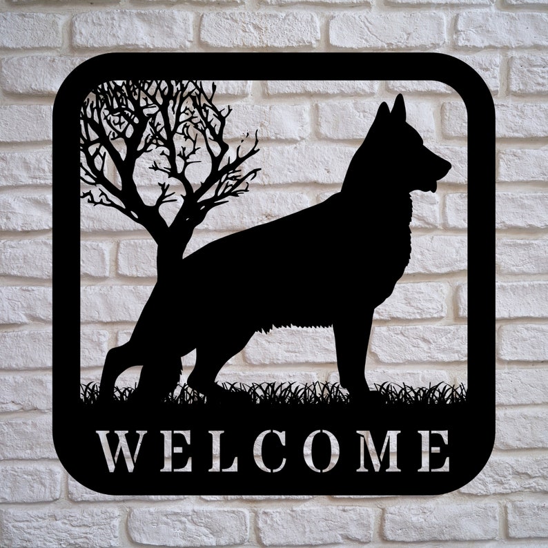 German Shepherd Welcome Sign, German Shepherd Gift, Gift for Dog Owner ...