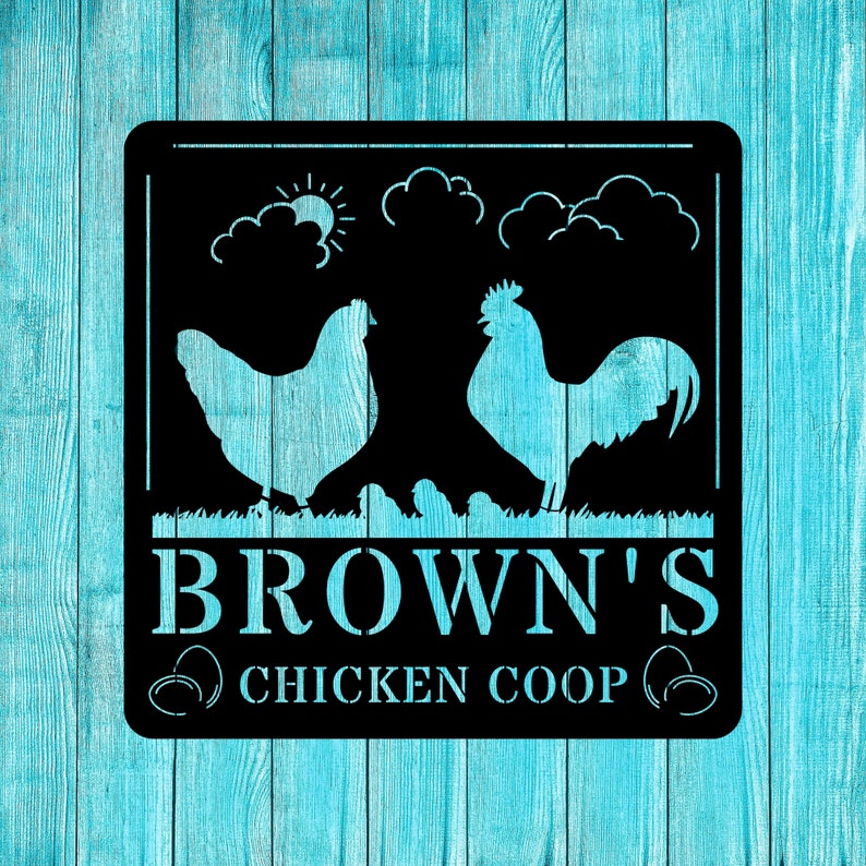 Chicken Coop Signs, Hen House Metal Sign, Personalized Chicken Coop ...