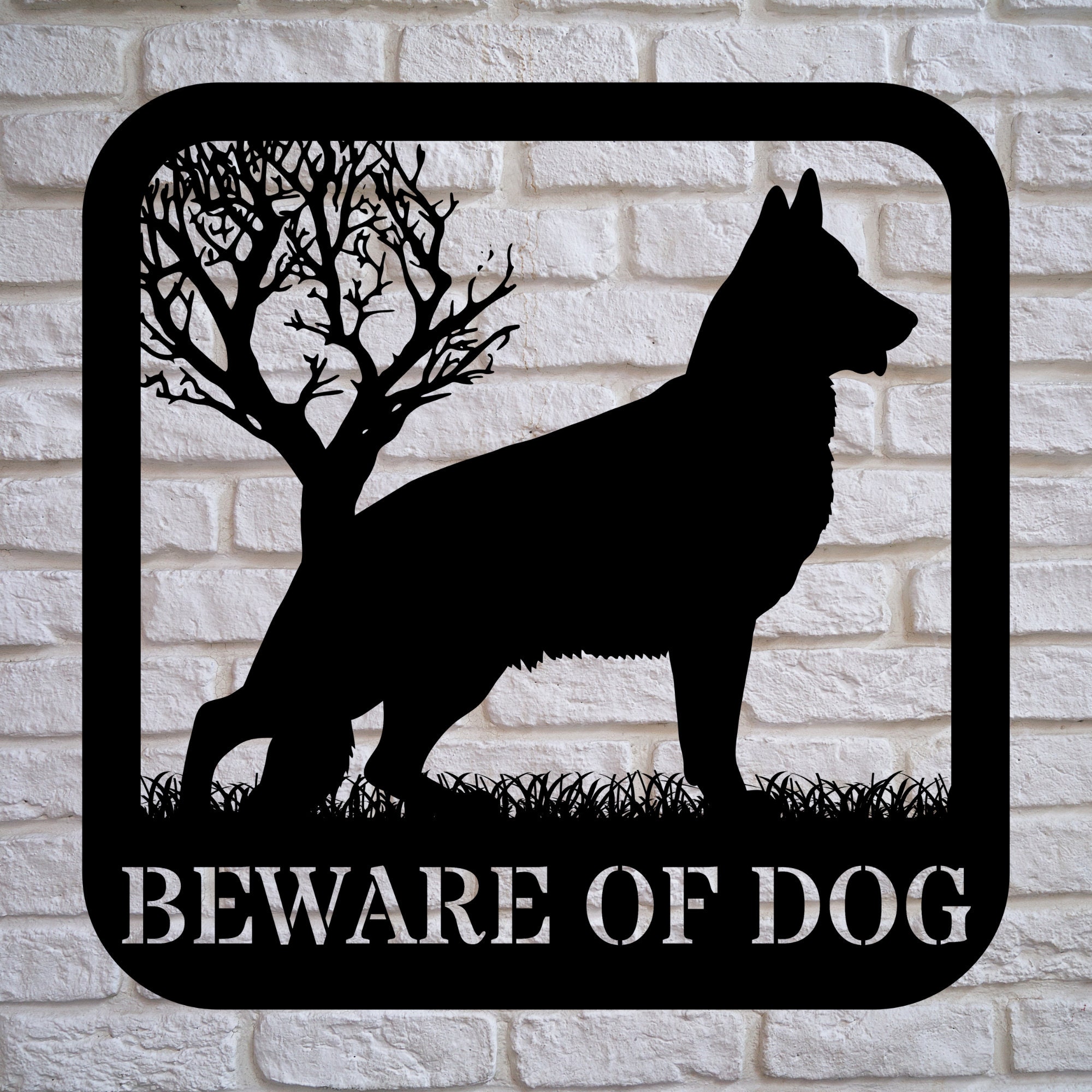 Beware of Dog Sign Metal German Shepherd - Etsy