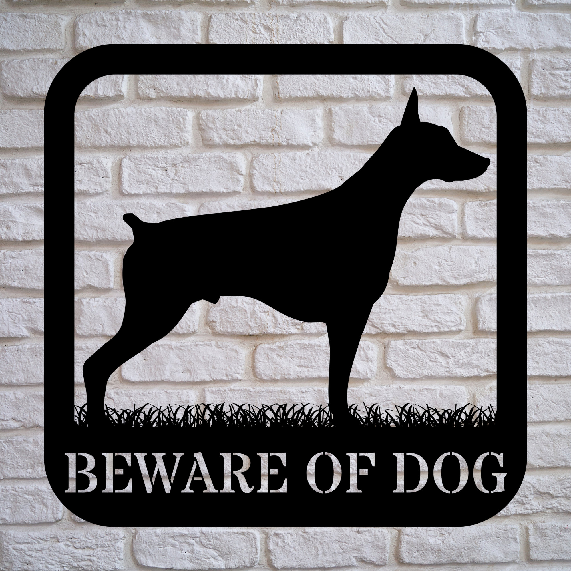 Beware of Dog Sign Metal Doberman Owner Gift - Etsy