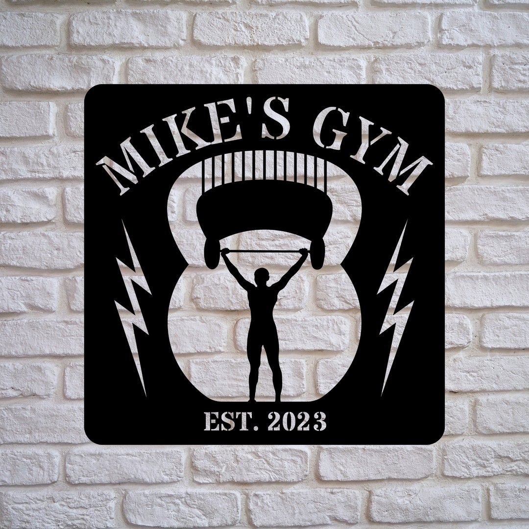 Personalized Gym Metal Sign, Home Gym Sign, Custom Metal Gym Sign ...