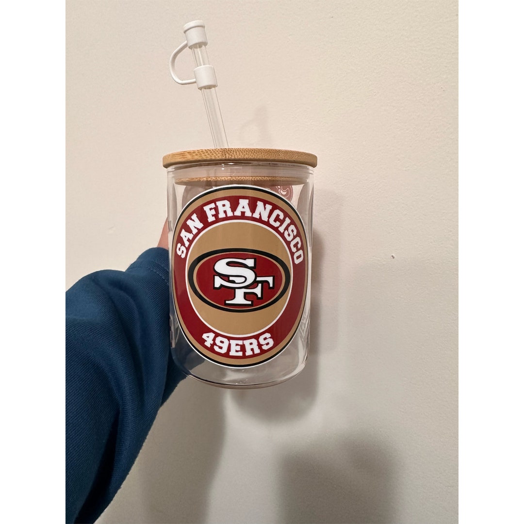 San Francisco Niners, Glass Cup, Glass Cup With Design, 49ers Cup ...