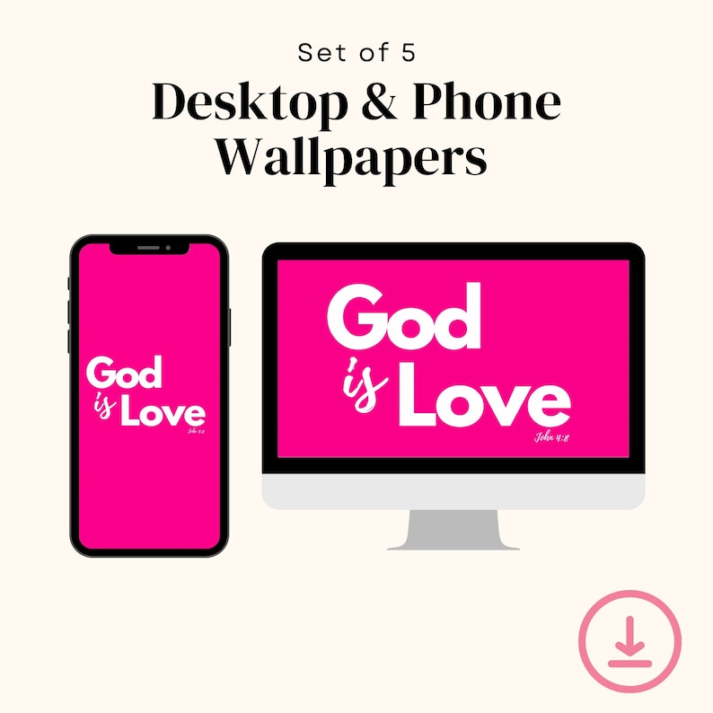 Christian Desktop & Phone Wallpaper Pack, Hot Pink Laptop Background ...